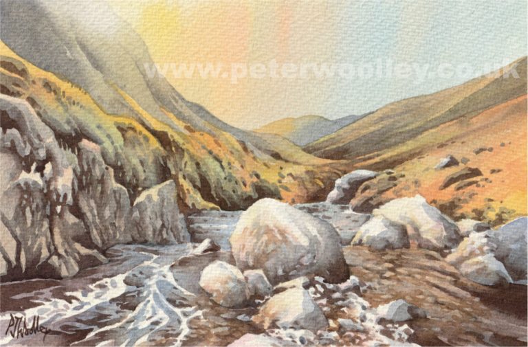 Lingmell Beck, Wasdale (Original Watercolour) – Peter Woolley Online Shop